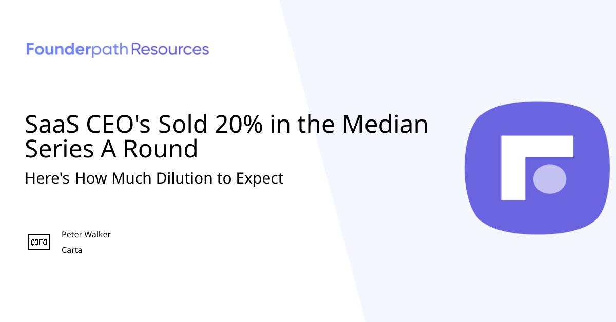 SaaS CEO's Sold 20% in the Median Series A Round - Founderpath Resources